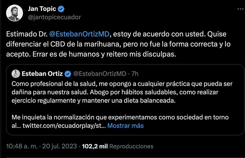 Candidato Jan Topic pide disculpas por consumir marihuana en medio de ...