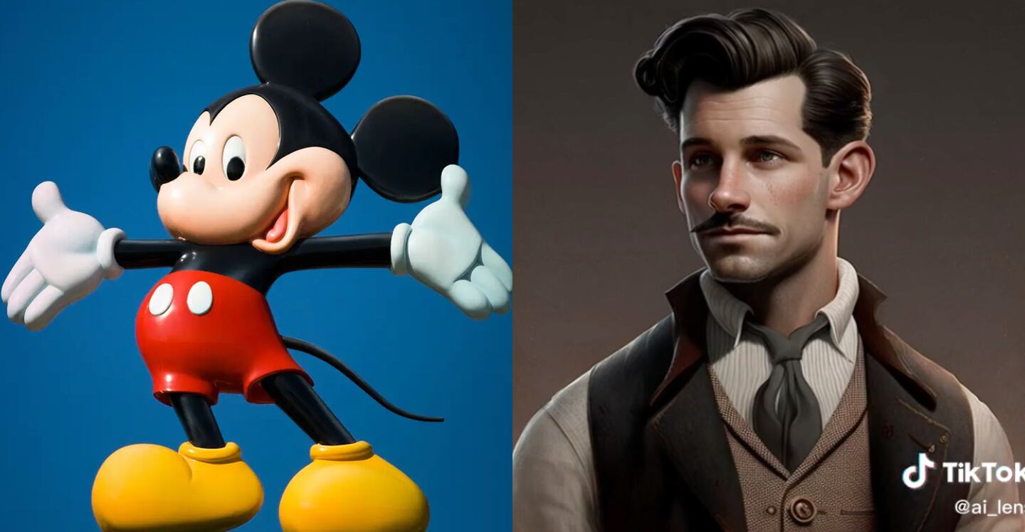 Inteligencia Artificial muestra a los personajes de Mickey Mouse en la ...