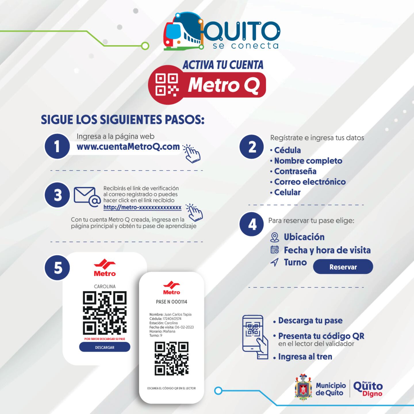 Cinco pasos para activar tu cuenta Metro Q – Metro Ecuador