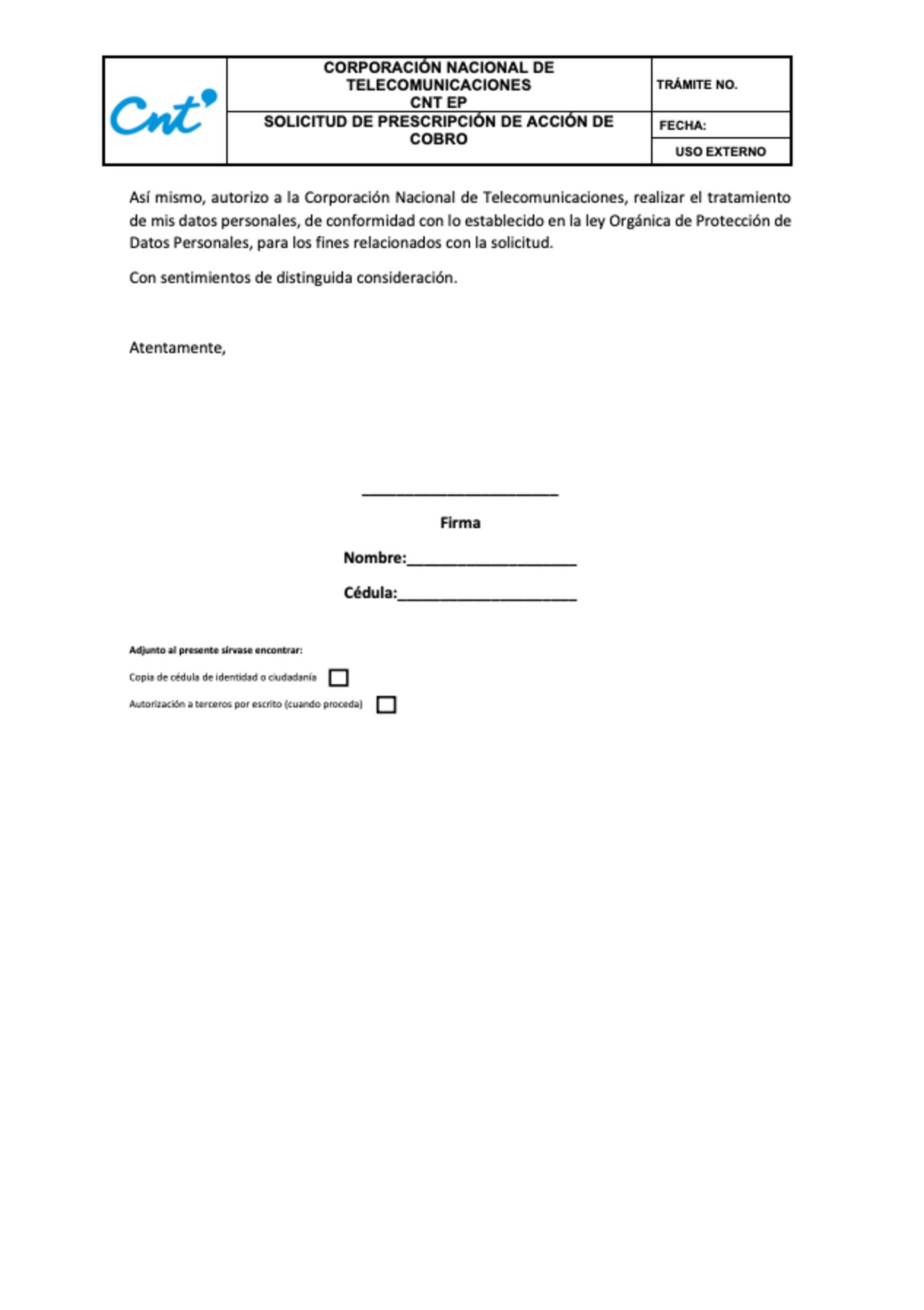 El formulario que debes llenar para que CNT perdone tu deuda, los requisitos que debes cumplir ...