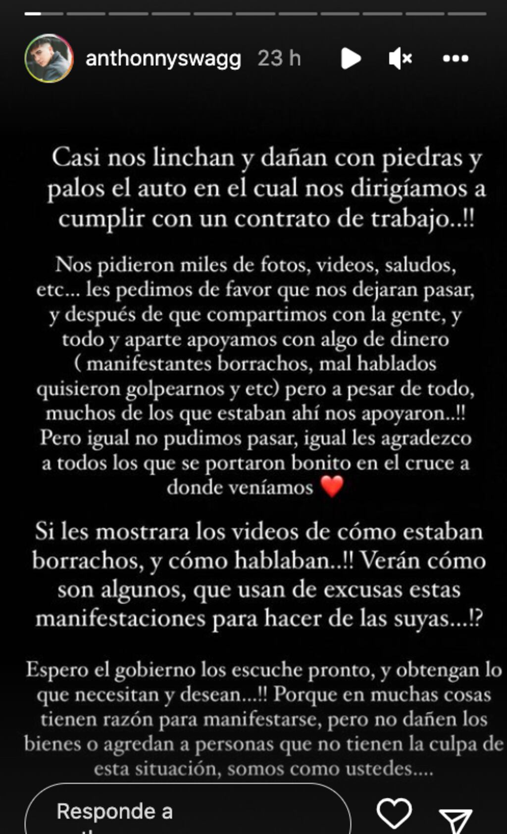 Video: Anthony Swag se enfrenta con manifestantes pero sale afectado al ...