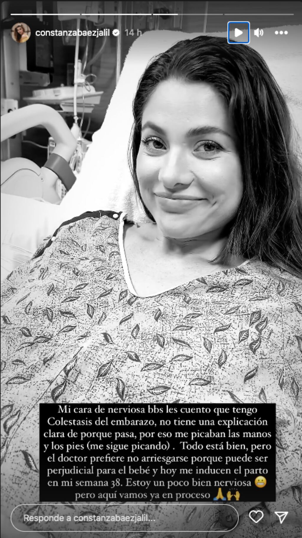 Constanza Báez se encuentra en trabajo de parto para traer al mundo a ...
