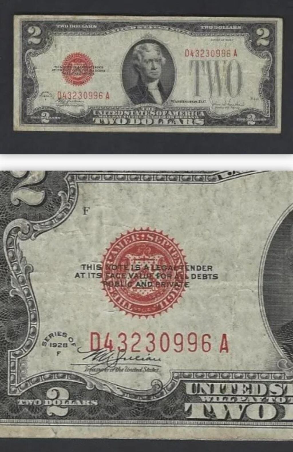 Si tienes un billete de USD 2 no lo uses ya que puede costar USD 4.500, así puedes identificarlo ...