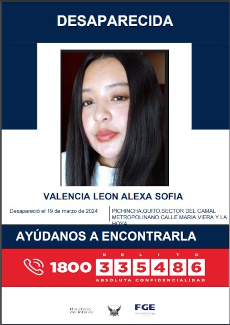 ¡Ayúdanos a encontrarla! Alexa Sofía Valencia desapareció en el sur de Quito – Metro Ecuador