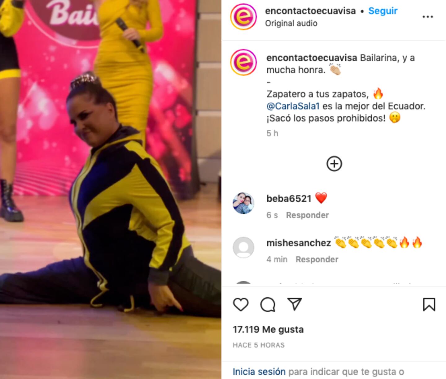 Carla Sala sorprende con su baile – Metro Ecuador